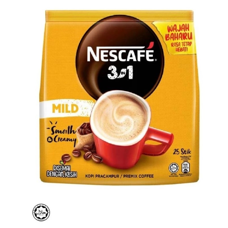 Nescafe 3 in 1 Premix coffee Mild 18g x 25s | Shopee Malaysia