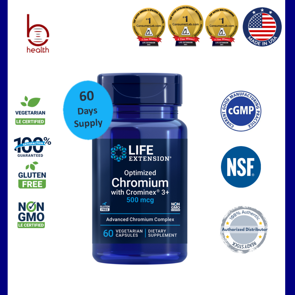 [Life Extension] Optimized Chromium with Crominex® 3+, EXP: 04/27, 500 ...
