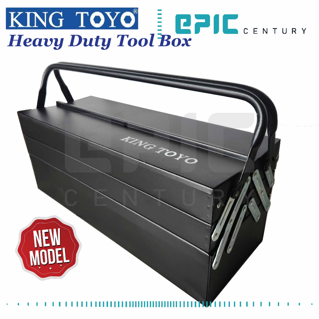 King Toyo 3 Layer Toolbox (Heavy Duty / Black) Storage Besi | Shopee ...