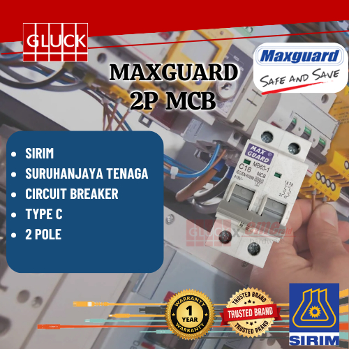 (SIRIM) MAXGUARD MCB 2POLE 16A 20A 32A 63A 6kA Miniature Circuit Breakers MCB [SIRIM Approved ...