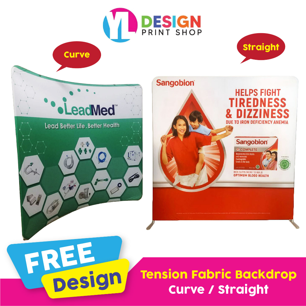 Tension Fabric Backdrop Straight / Curve (FREE Design) | Shopee Malaysia