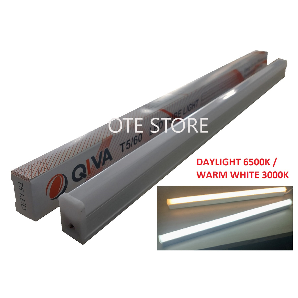 QIVA T5 18W 4FT LED TUBE (DAYLIGTH 6500K / WARM WHITE 3000K) | Shopee ...