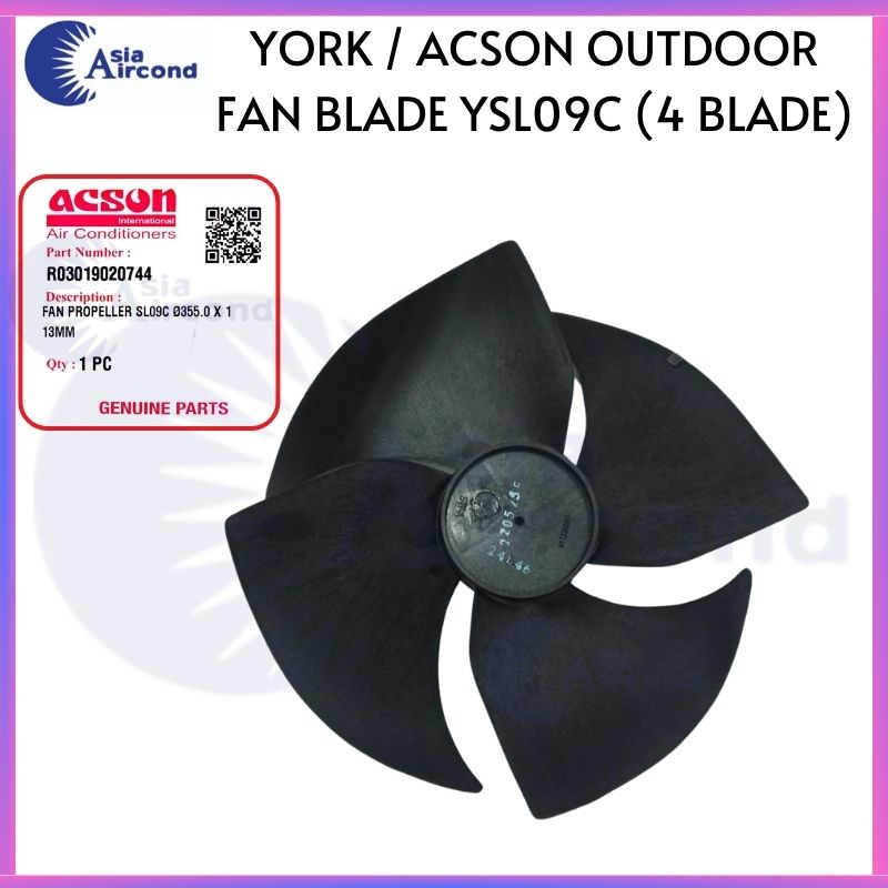 YORK / ACSON OUTDOOR FAN BLADE 【YSL09C 】( 4 BLADE ) ( R03019020744 ...
