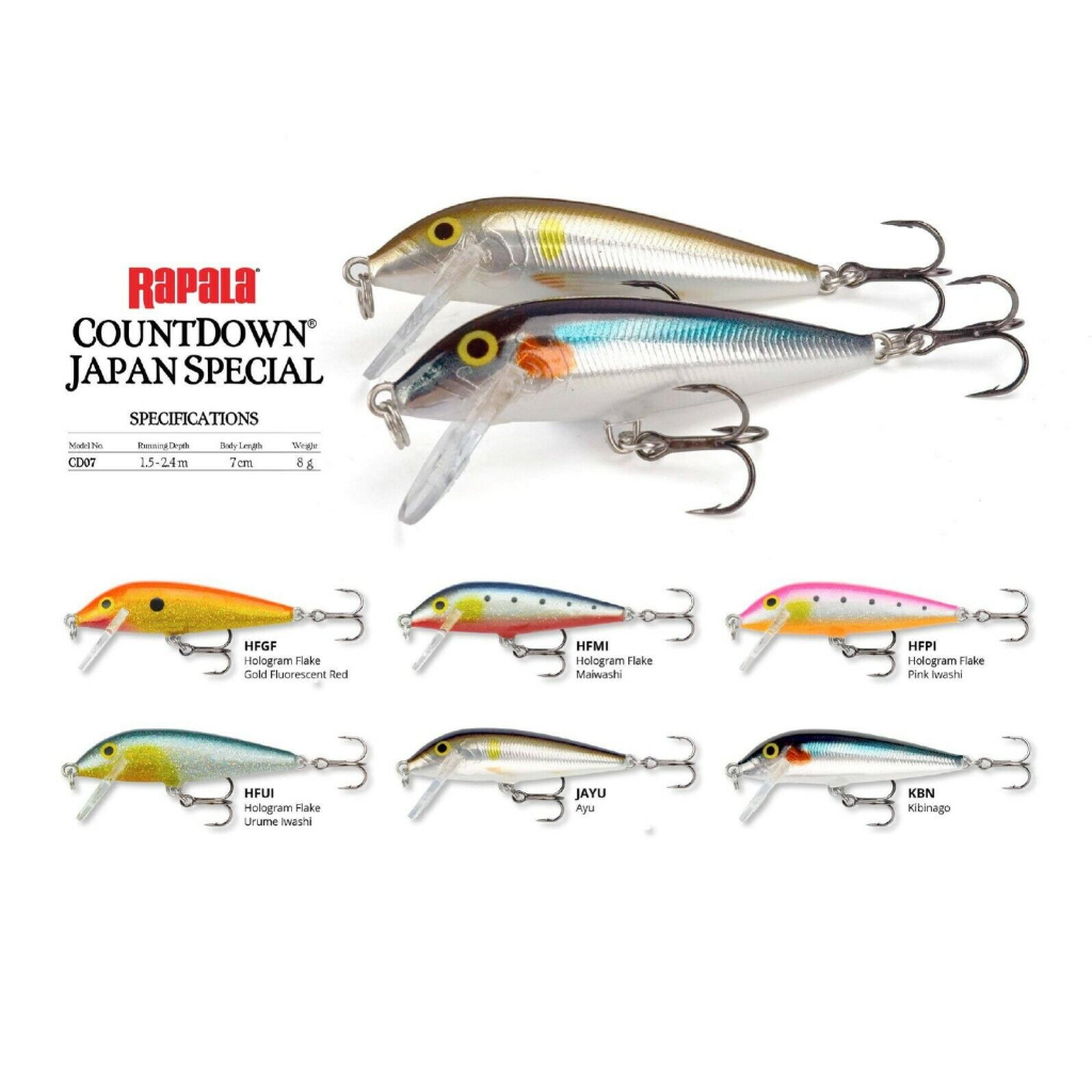 Rapala Countdown Japan Special CD07J 7cm Hard Lure | Shopee Malaysia