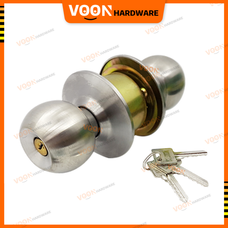 VOON Cylindrical Door Lock Set With Key Knob Lock Round Ball Tombol ...
