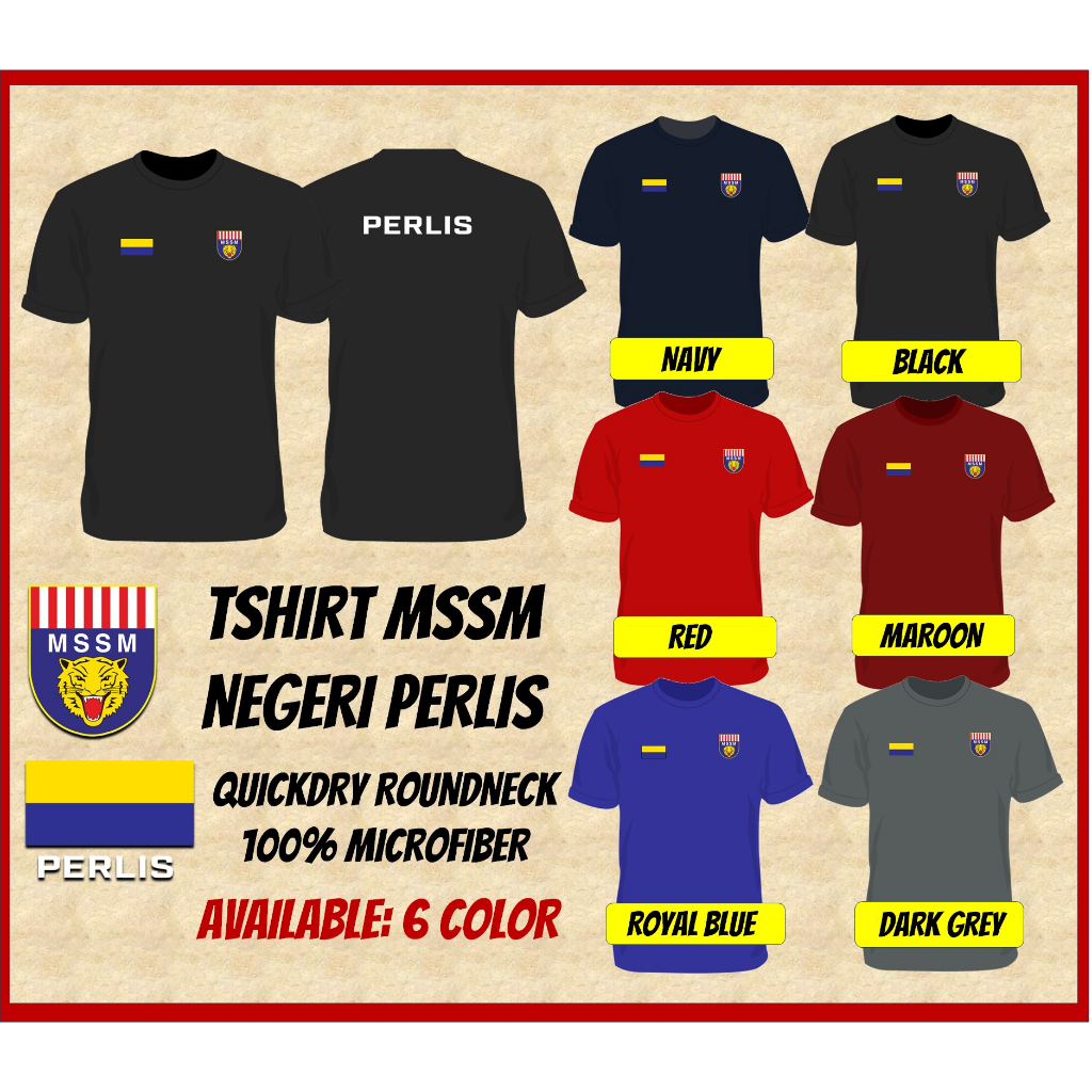 MSSM NEGERI PERLIS | MAJLIS SUKAN SEKOLAH MALAYSIA TSHIRT NEGERI | 100% ...