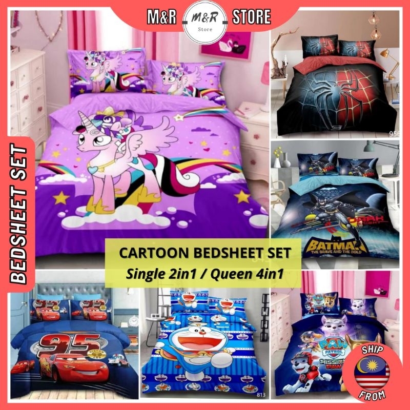 Cadar Katil Kartun Budak Murah Single Queen Kids Cartoon Fitted ...