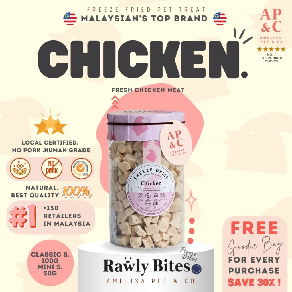 Amelisa Pet & Co. Freeze Dried Treats - Chicken Classic Series (100g ...