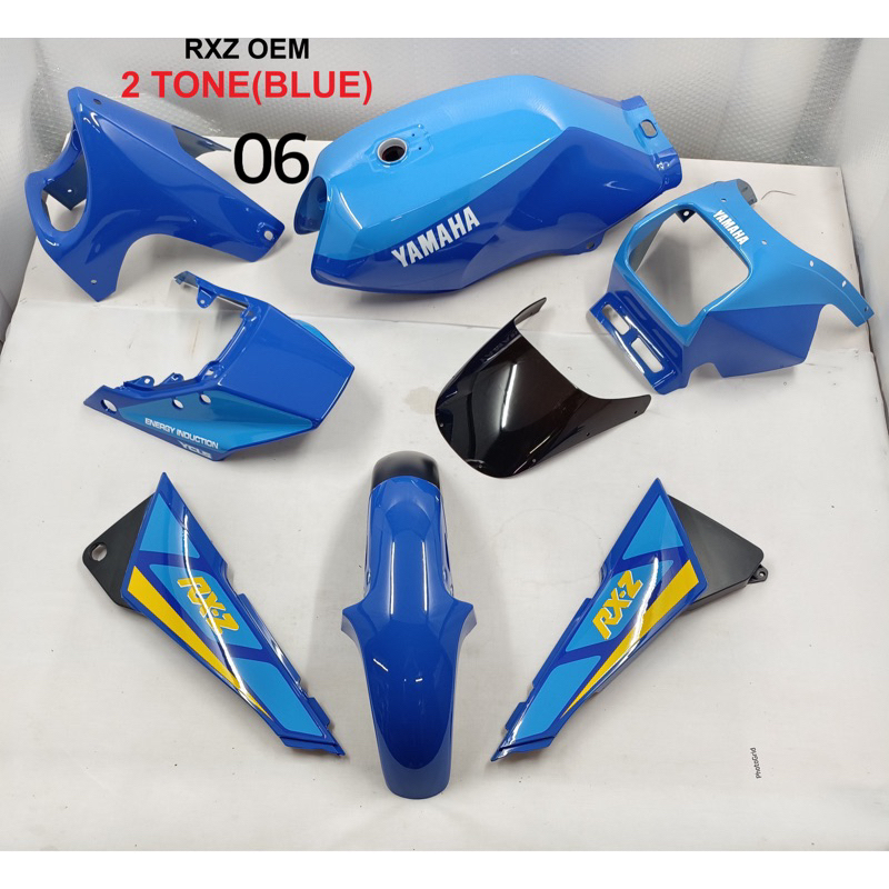 YAMAHA RXZ 5 SPEED BODY COVER SET OEM ( STICKER TANAM ) RED BLUE GREEN ...