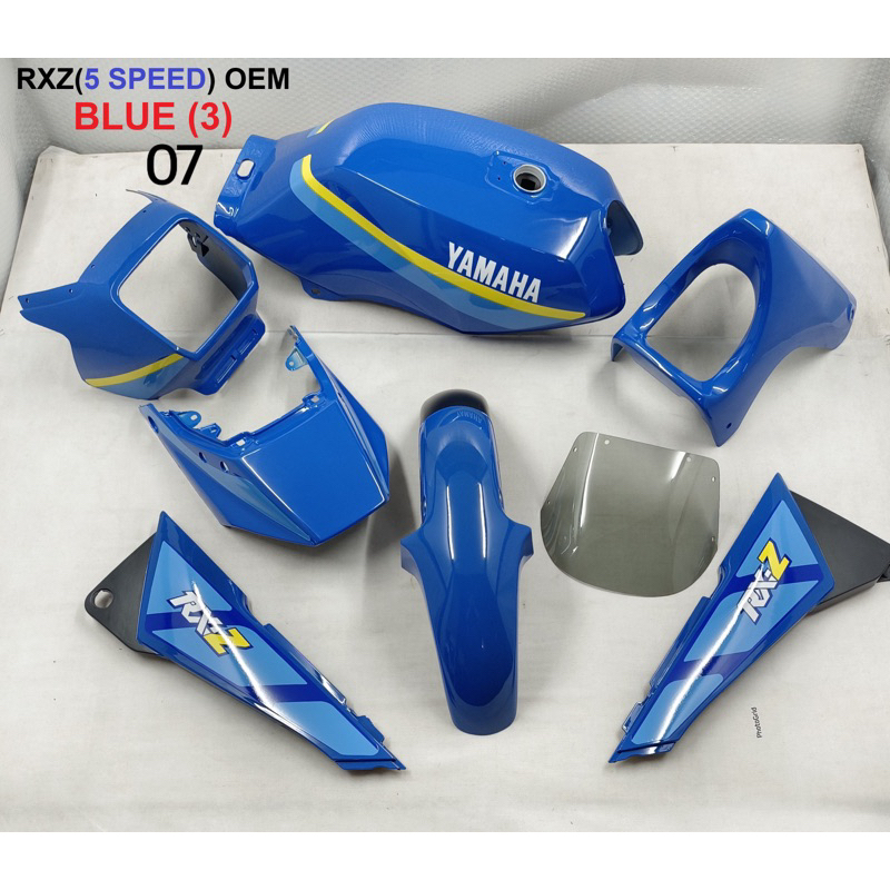 YAMAHA RXZ 5 SPEED BODY COVER SET OEM ( STICKER TANAM ) RED BLUE GREEN ...