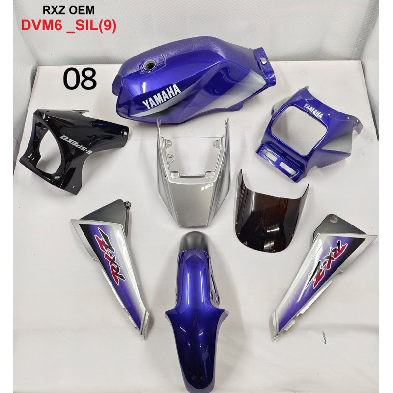 YAMAHA RXZ 5 SPEED BODY COVER SET OEM ( STICKER TANAM ) RED BLUE GREEN ...