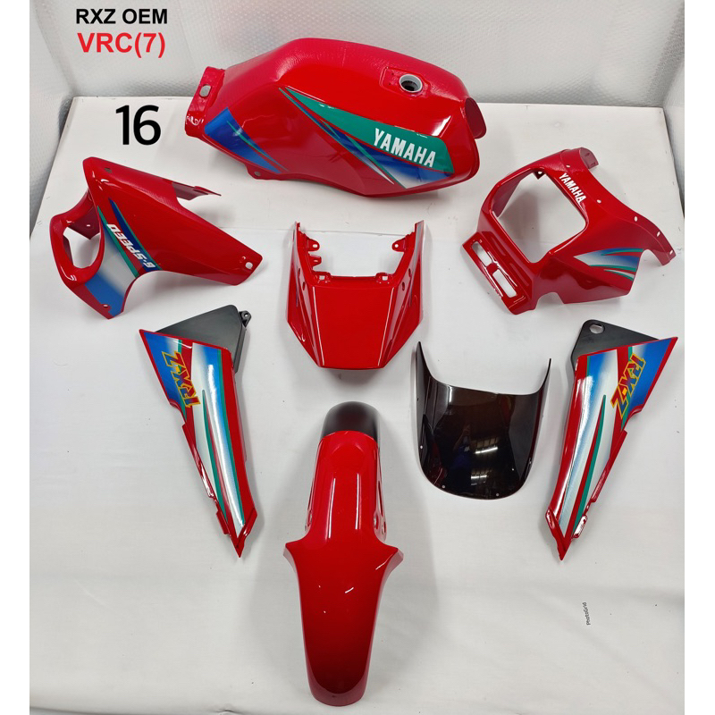YAMAHA RXZ 5 SPEED BODY COVER SET OEM ( STICKER TANAM ) RED BLUE GREEN ...
