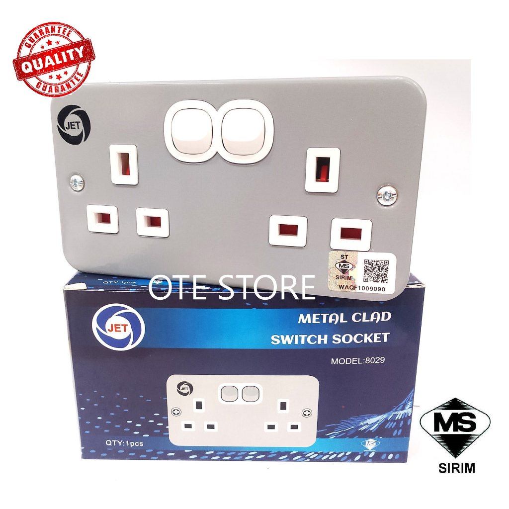 JET 8029 13A x 2 Double Metal Clad Switch Socket Outlet (Sirim ...