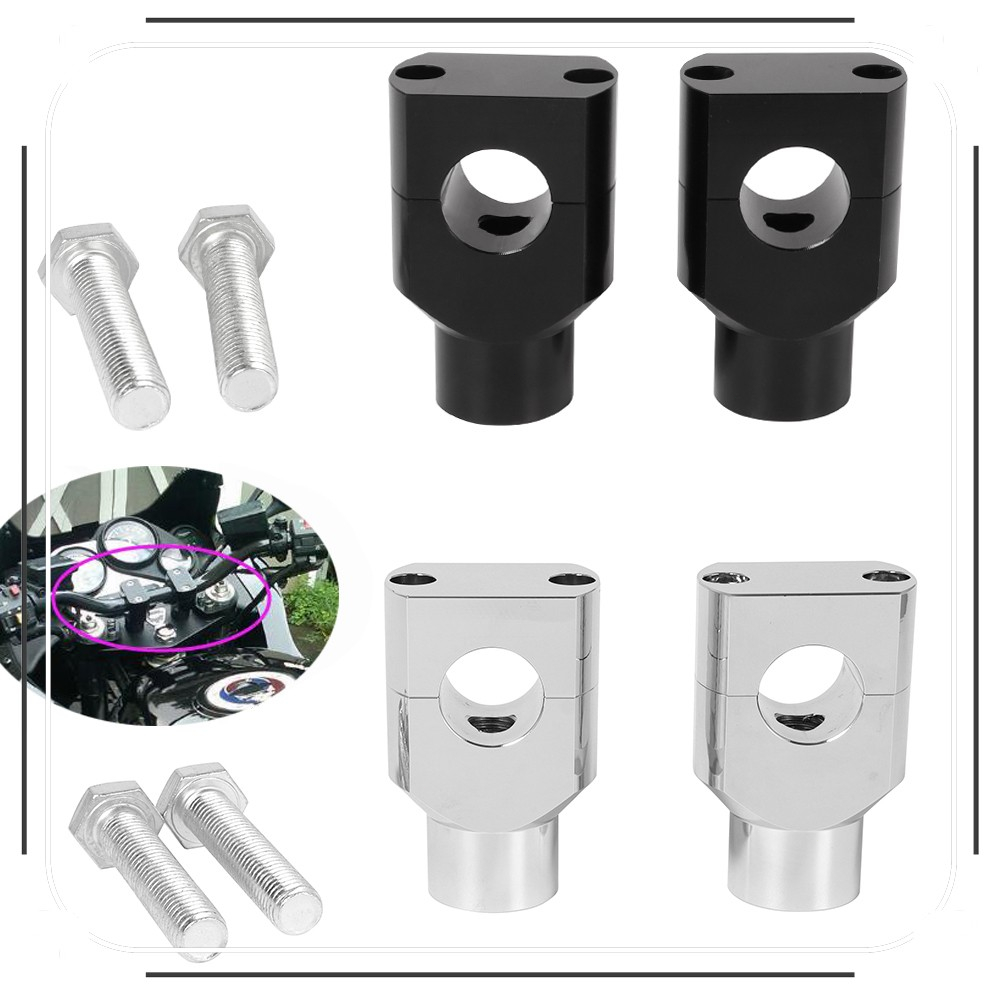 Chrome/ Black 1" Handlebar Riser Clamp 25mm 22mm for Motorcycle Harley ...