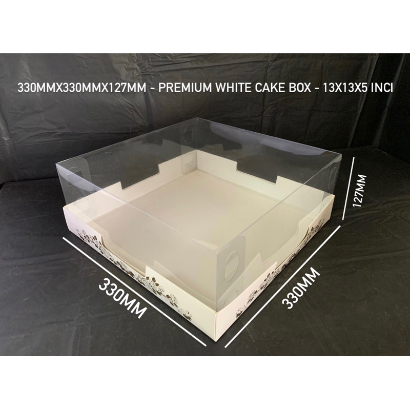 premium white cake box/kotak kek/kotak kek tinggi/kotak hantaran/kotak ...