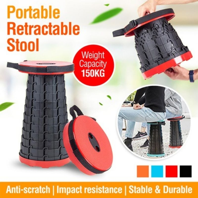 Stool Telescopic Foldable Camp Chair Travel Stool Portable | Shopee ...