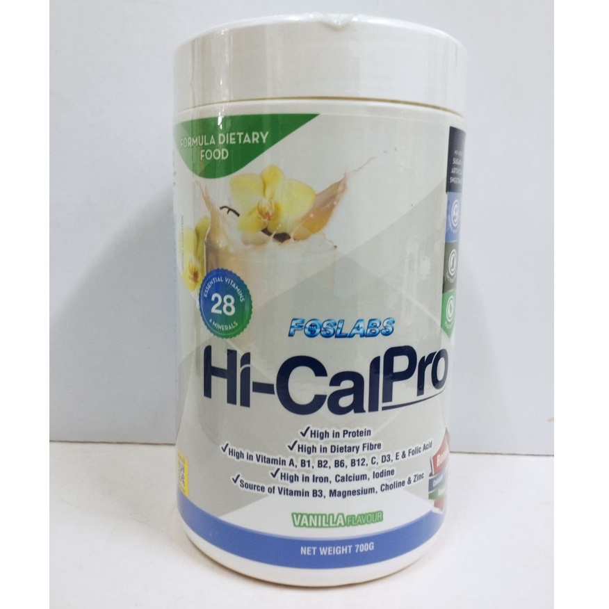 Foslabs Hi-CalPro (Vanilla) Formula Dietary Food 700g (Exp:09/2025 ...