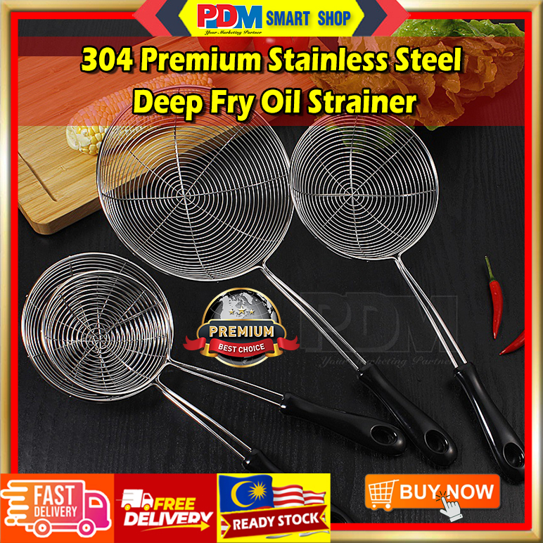 PDM Premium 304 Stainless Steel Frying Oil Strainer Wire Mesh Skimmer ...