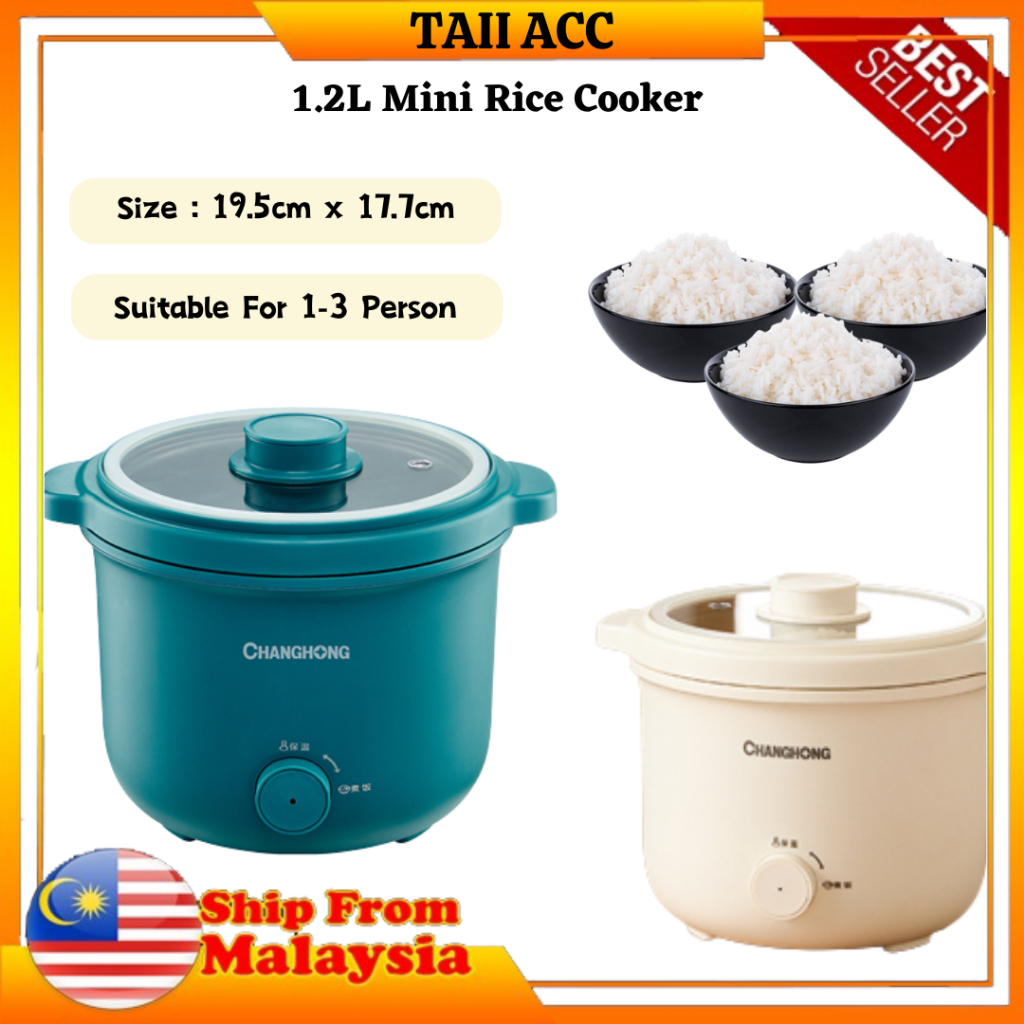 [ TAII ] 1.2L Mini Rice Cooker - Small Rice Cooker - Non Stick Electric ...