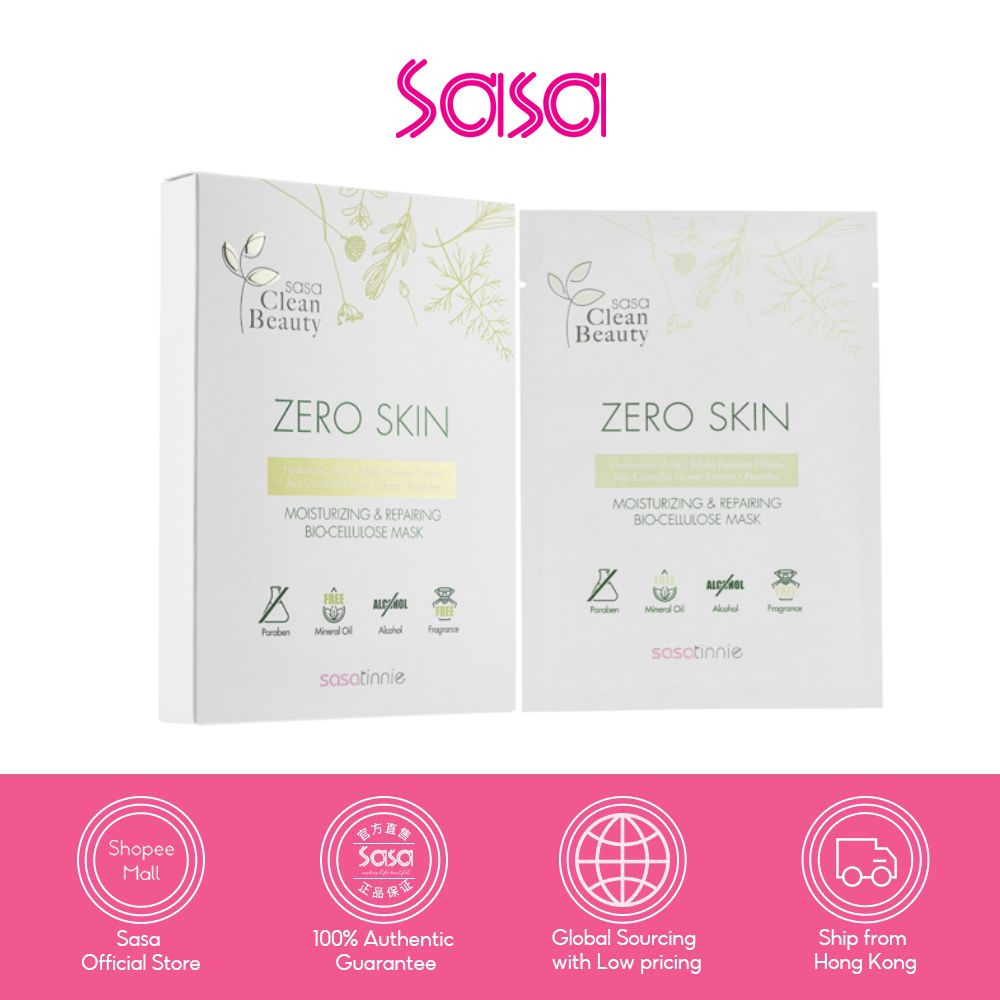Sasatinnie Zero Skin Moisturizing & Repairing Bio-Cellulose Mask (5pcs ...
