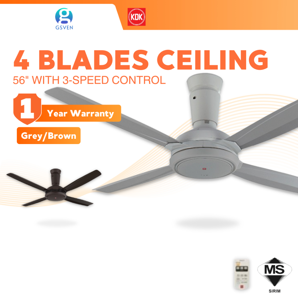 KDK Fan Ceiling Fan with Innovative Design (140cm/56″) Remote Control ...