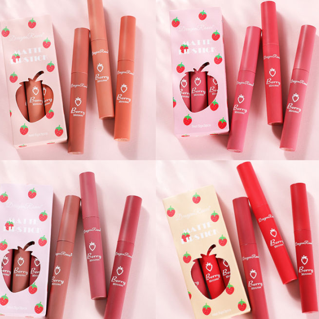 DRAGON RANEE Matte Lipstick Set Velvet Mist Lip Matte Lightweight Soft ...