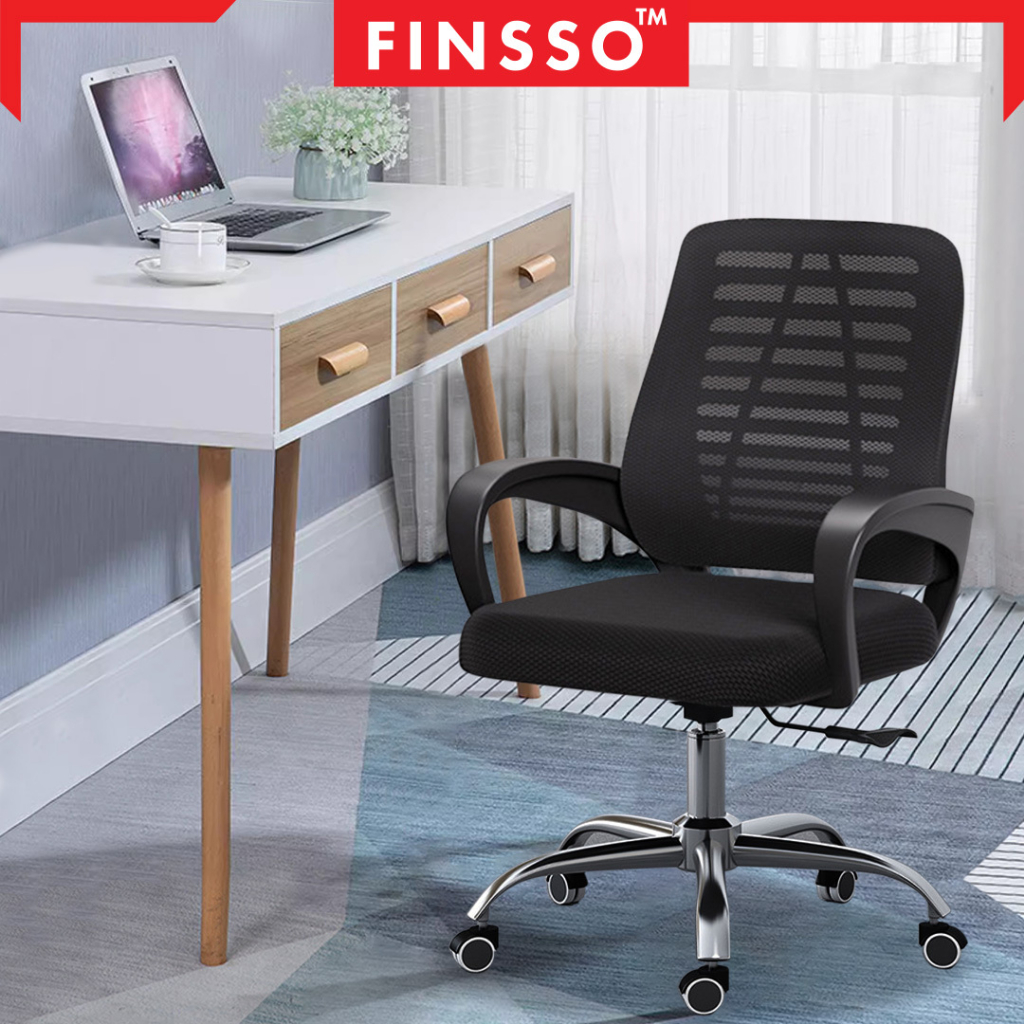 [Ready Stock!] Kerusi Office Ergonomic Boleh Adjust + Kaki Chrome ...