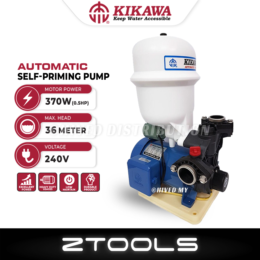 (Taiwan) Evergush & Kikawa 0.5HP Automatic Self-Priming Pump V460AHJ ...