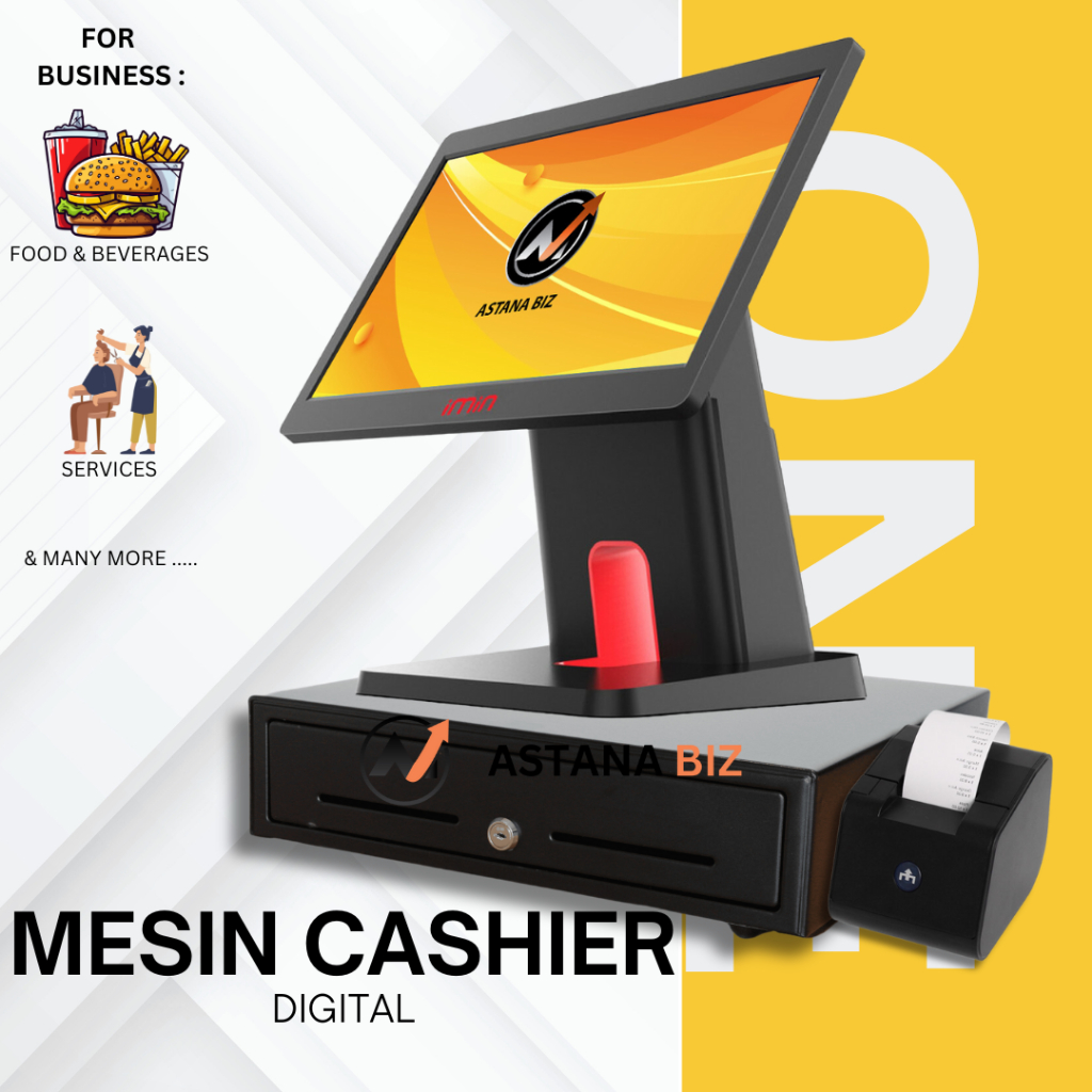 MESIN CASHIER POS SYSTEM CASH REGISTER KAUNTER COMPLETE SET ONE.BIZ ...