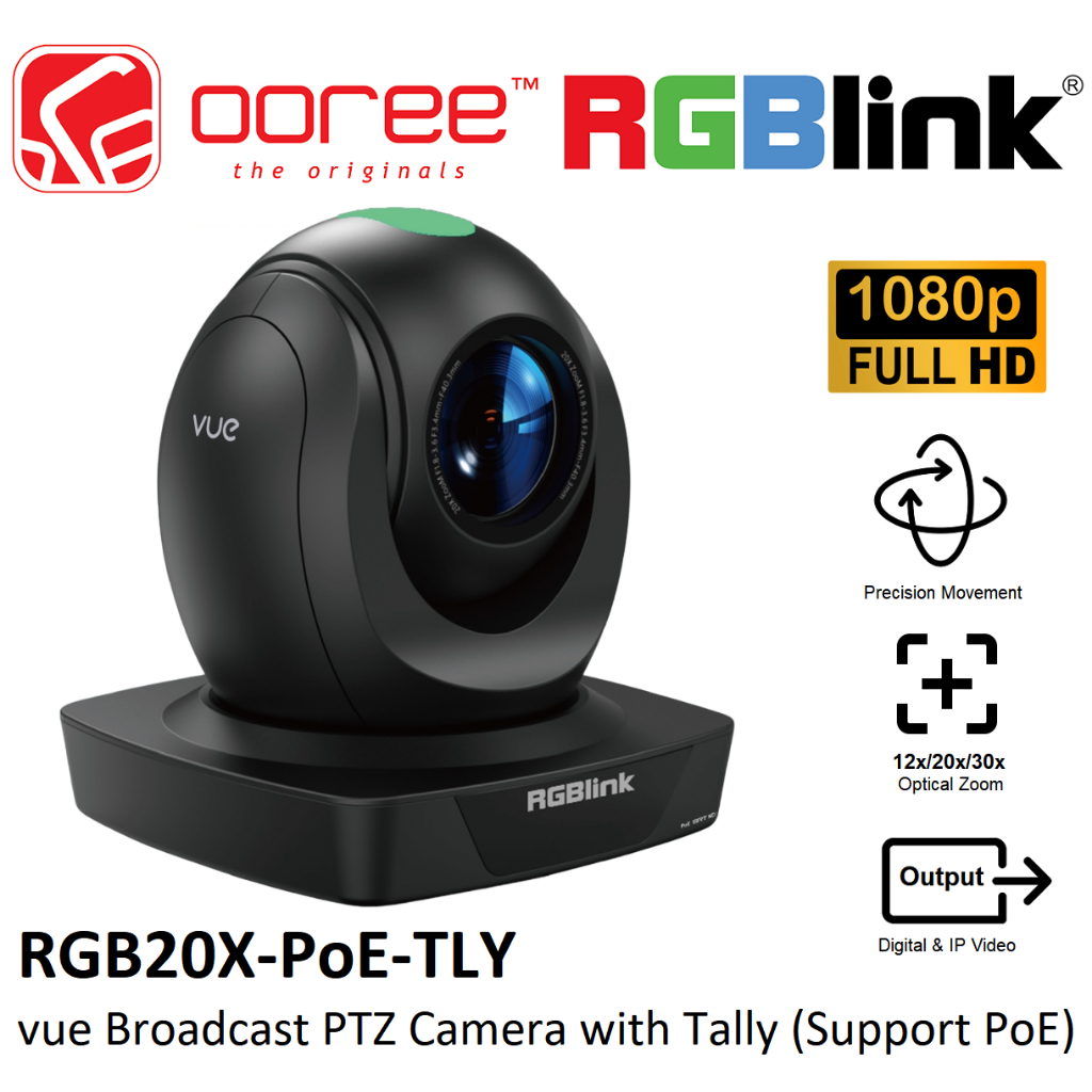 RGBLINK VUE PTZ CAMERA FULL HD (1920×1080P) BROADCAST PAN & TILT CAMERA ...