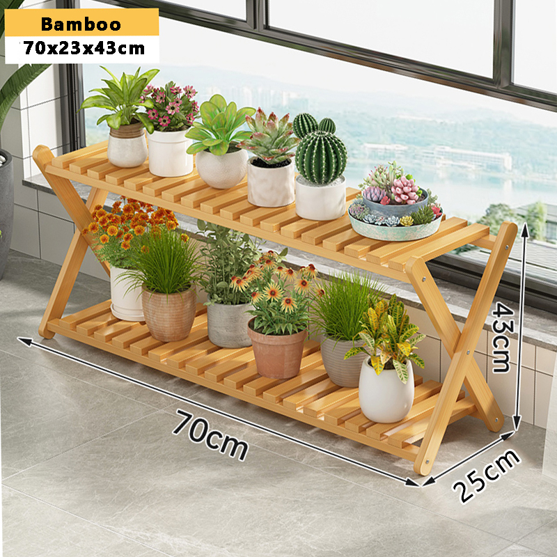 1/2 Tiers Desk Flower Pot Desktop Small Flower Rack Indoor Balcony ...