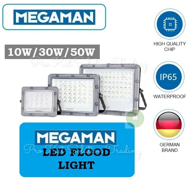 Megaman LED Flood Light Spotlight Super Bright IP65 BK Facade Large ...