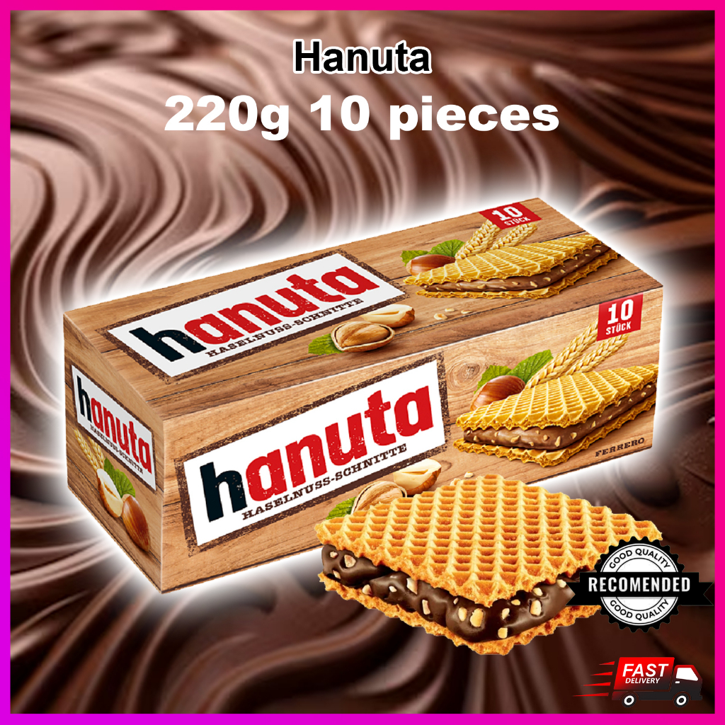 Ferrero Hanuta Wafer Biscuits Filled with Hazelnut Cream 10pcs | Shopee ...