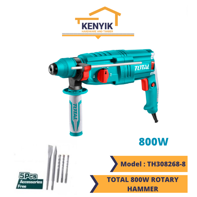 TOTAL 950W 4 IN 1 Rotary Hammer Drill TH309288 TH308268 | Chisel ...