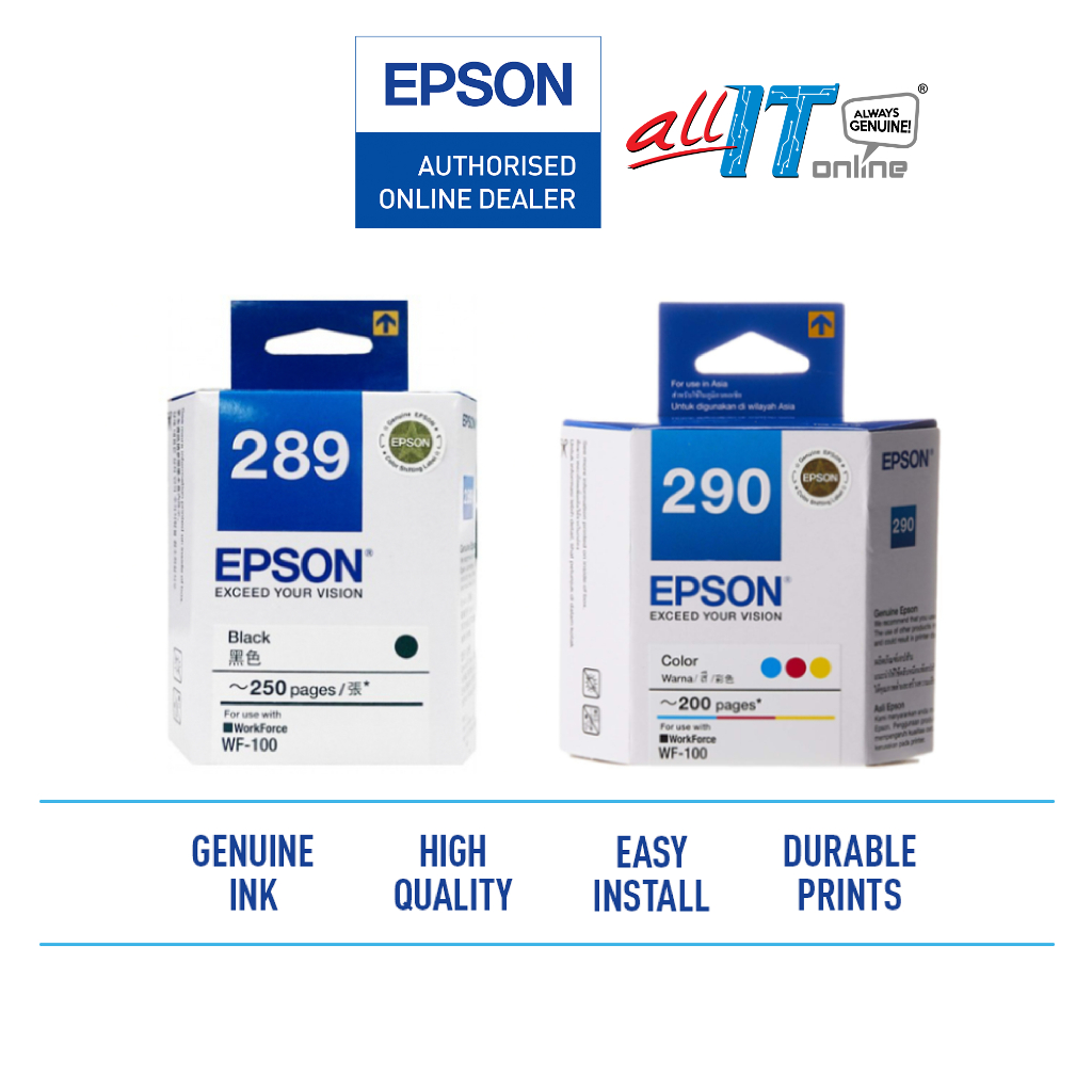 Epson T289 Black Ink Cartridge / Epson T290 Color Ink Cartridge for ...