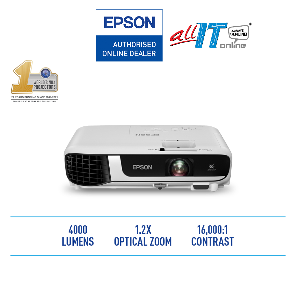 Epson EB-W51 WXGA 4000 Lumens 3LCD Projector V11H977052 | Shopee Malaysia