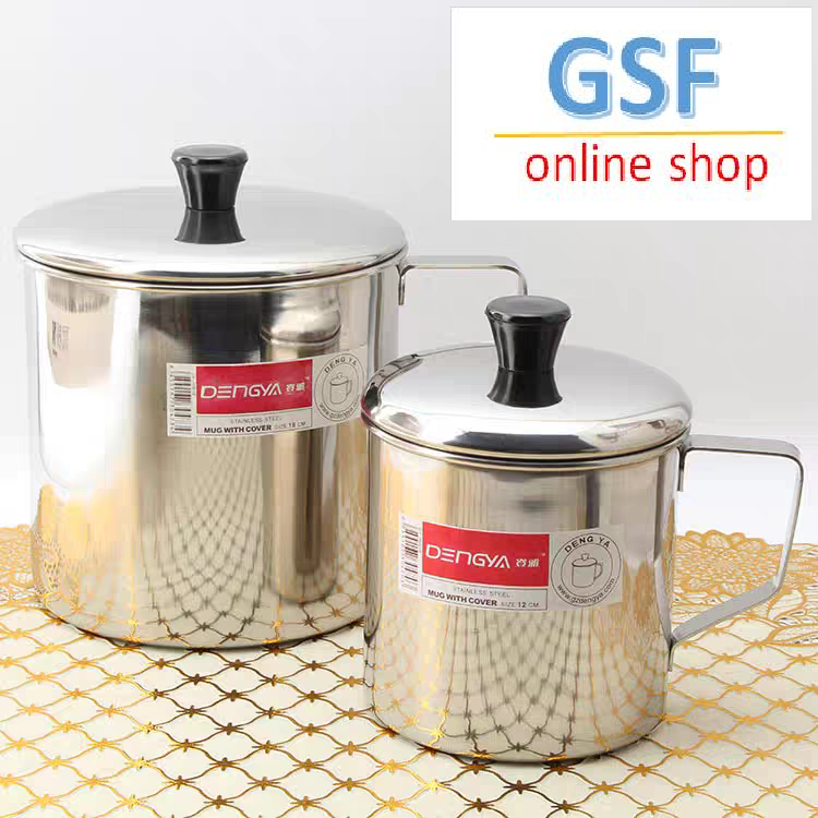 DENGYA Stainless Steel Mug with Lid Coffee Cup with Cover Handle /Cawan ...
