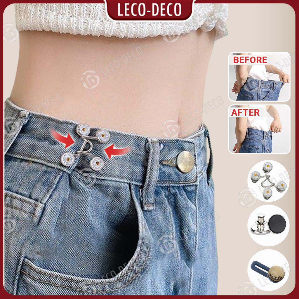( Adjustable Waist Button ) Metal Buckle Brooch Pin Expand Tighten ...