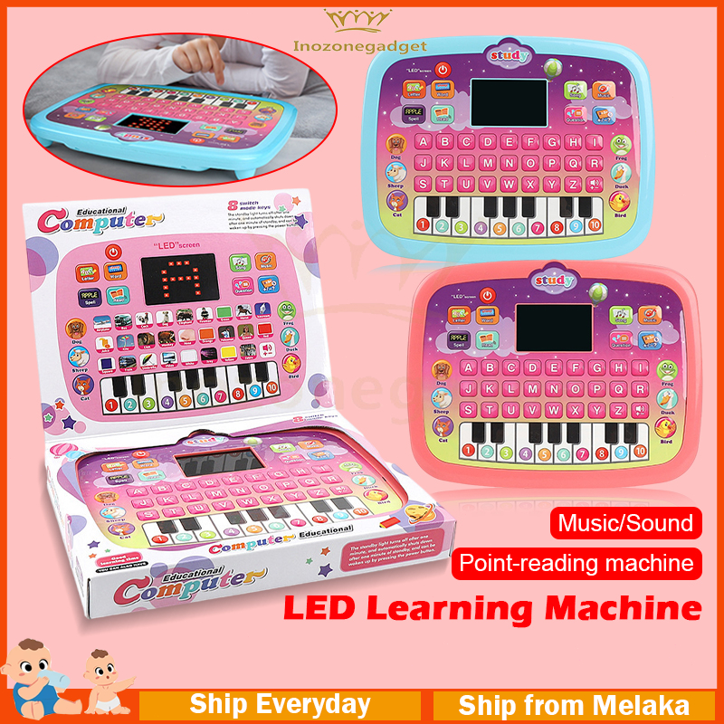 24H⚡ English Learning Tablet Computer Kids Toy With LED Screen Display ...