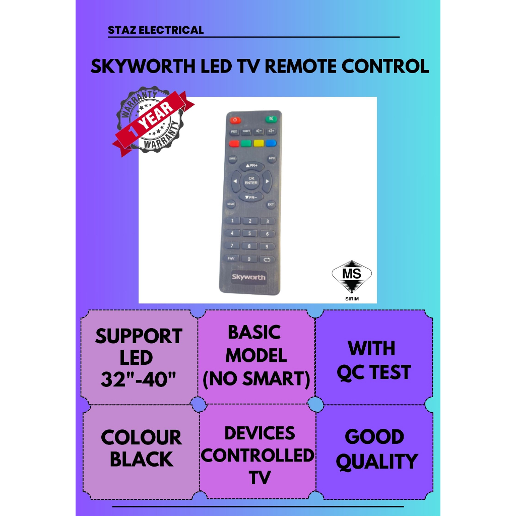 SKYWORTH LED TV REMOTE CONTROL | Shopee Malaysia