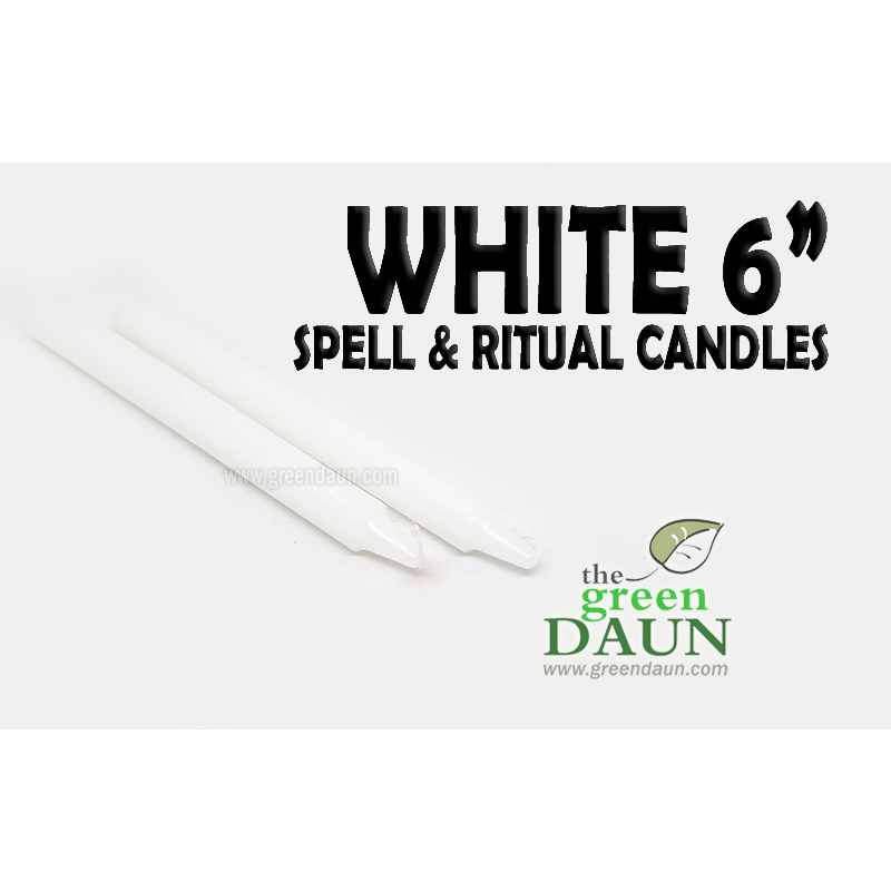 White Ritual Spell Candle 6" Inch x 2 Pieces 15 cm Spellcasting Vigil ...