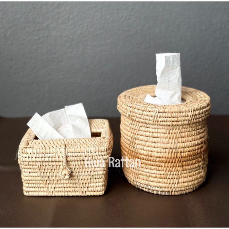 Rattan tissue box tissue container storage holder decor design interior ...