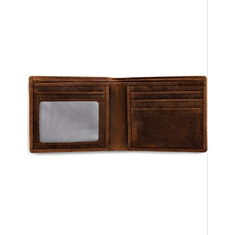 Rugged Authority Brown Mens Leather Bifold Wallet with RFID Blocking ...