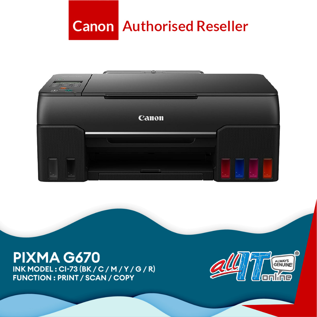 Canon Pixma G670 Wireless All-In-One Ink Tank Quality Photo Printer for ...