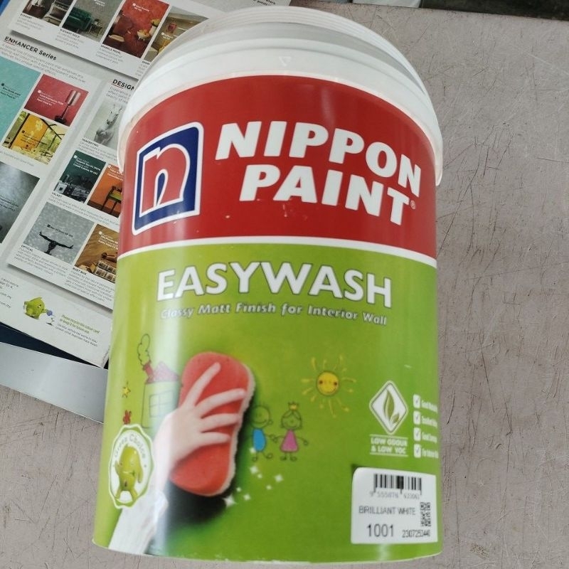 Nippon Paint Easywash Brillant White 1001 5L | Shopee Malaysia