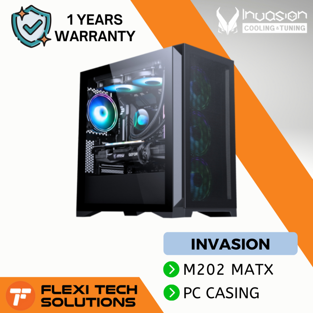 Flexi Tech INVASION M-202 MATX Casing PC Desktop Case | Shopee Malaysia
