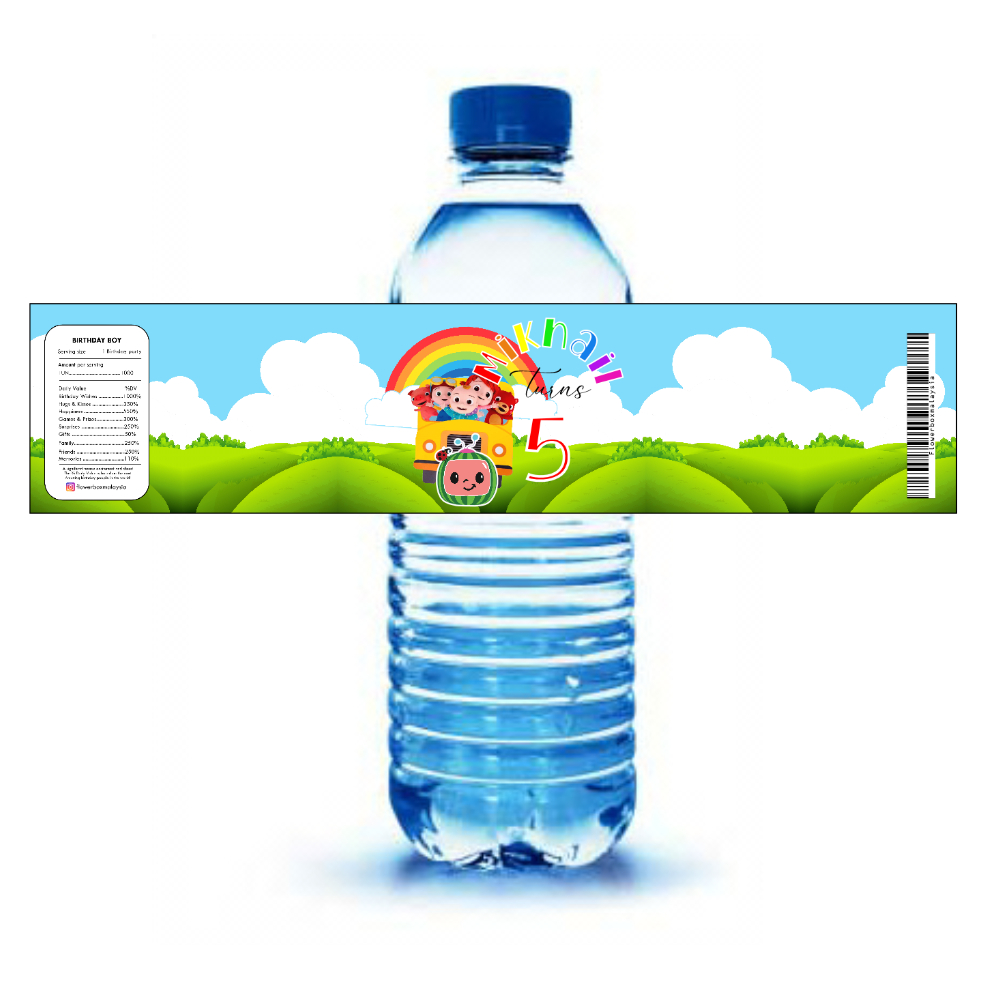 Cocomelon Theme Birthday Party Paperbag Bottle Label Stickers Chipsbag ...