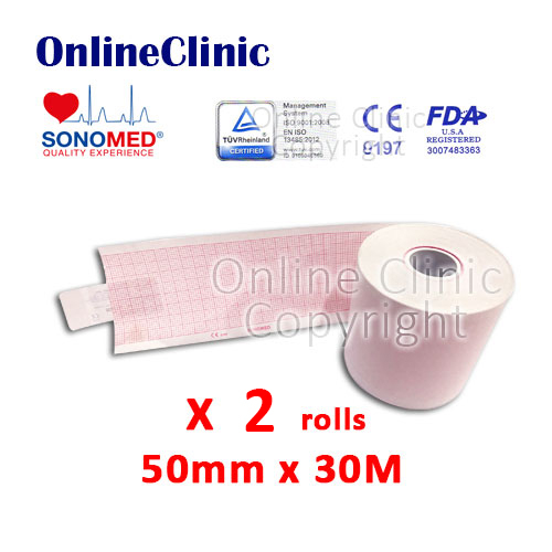 50mm x 30M - 2 rolls - Sonomed Brand ECG paper ( 3 Channel ) | Shopee ...