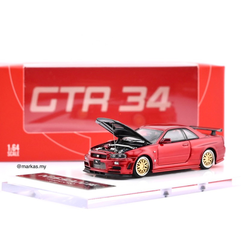 TIME MICRO 1/64 NISSAN GT-R R34 Z-TUNE METALLIC RED | Shopee Malaysia