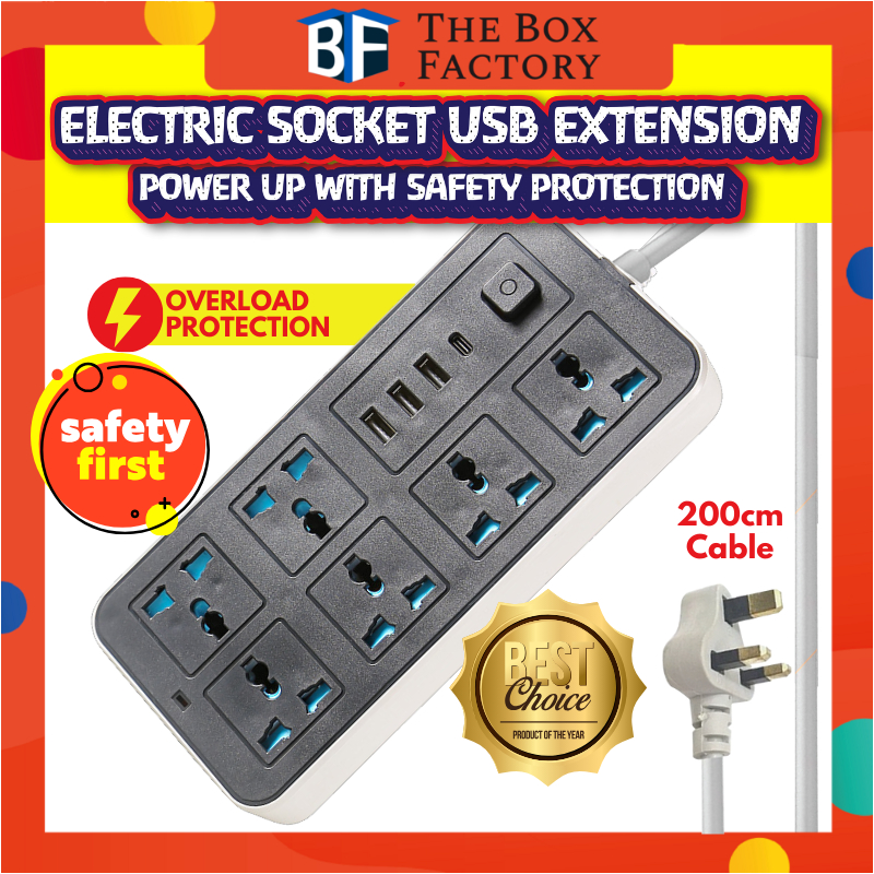 4 USB Port 6 Universal Power Strip Extension Plug Power Socket Elektrik Soket Cords Electric ...